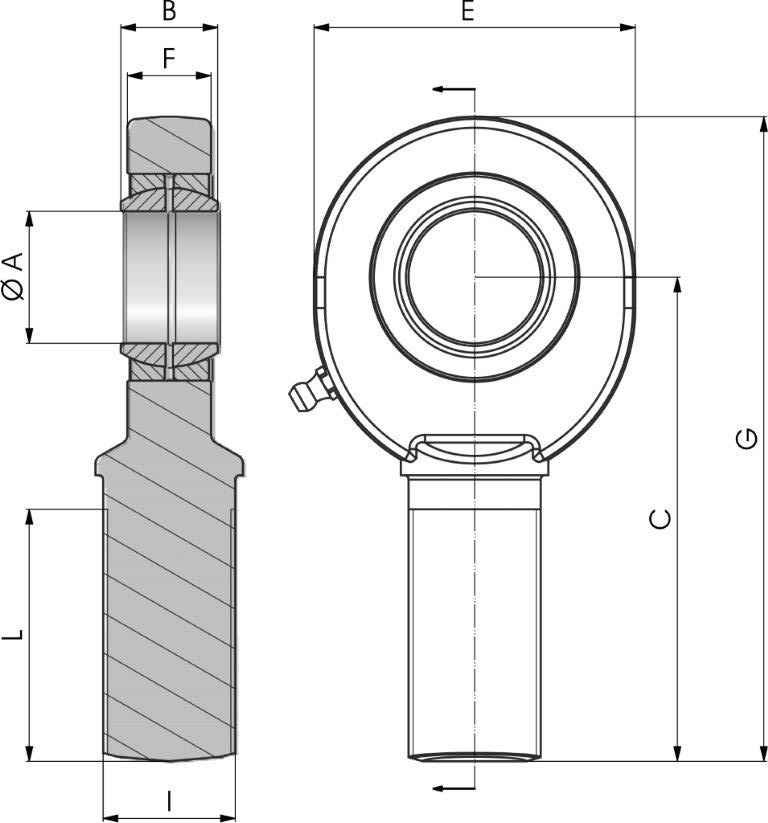 TERMINALE A SNODO SD-ES - Componenti per cilindri