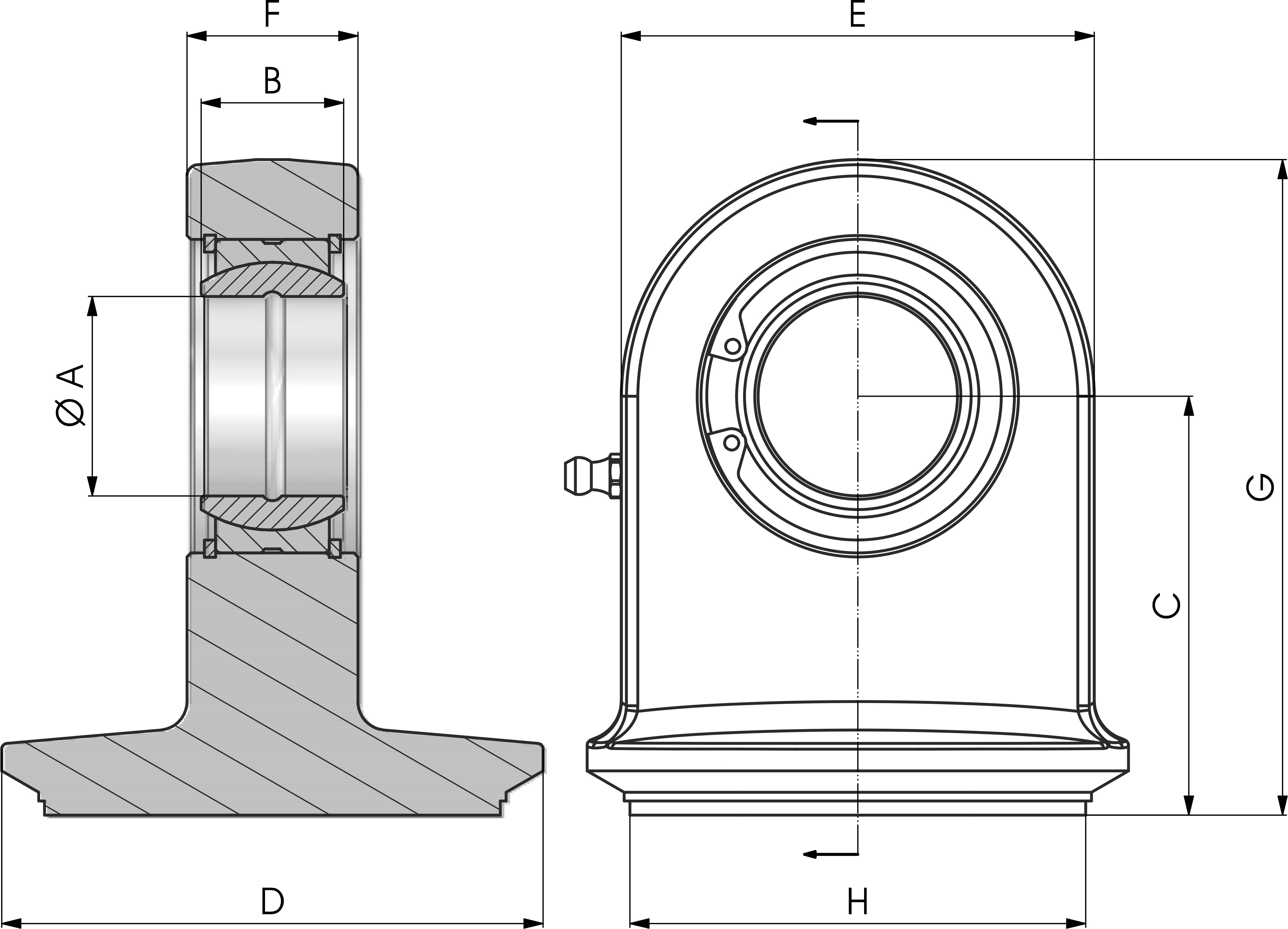 TERMINALE A SNODO CON FONDELLO SN-PF - Componenti per cilindri
